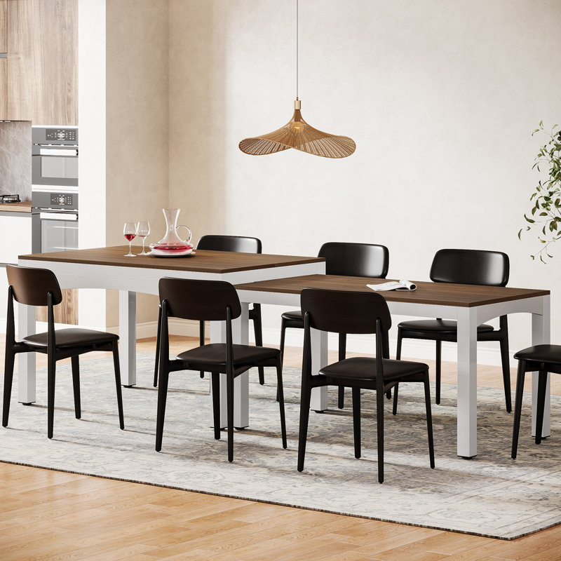 Ebern Designs 94.5" Farmhouse Extendable Dining Table & Reviews ...